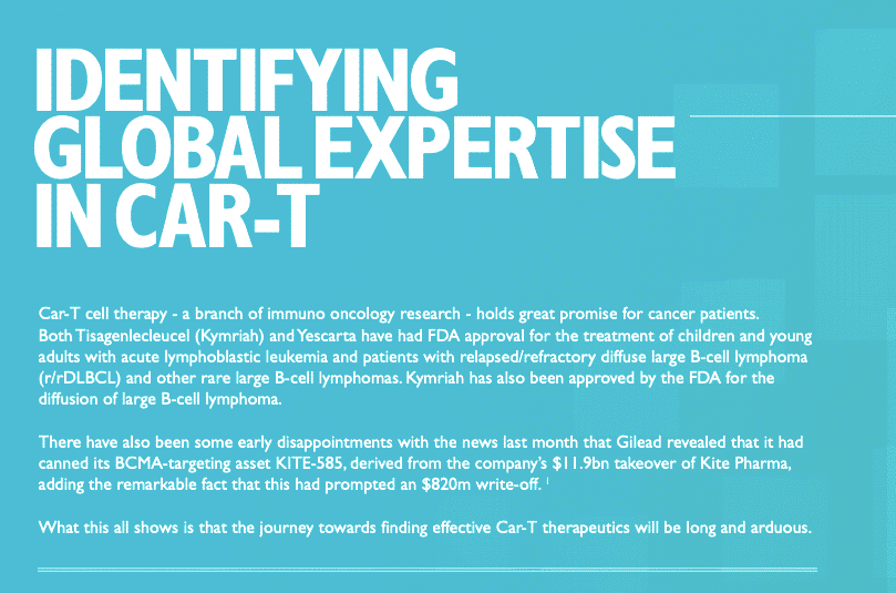 Identifying Global Expertise in CAR-T | Dimensions