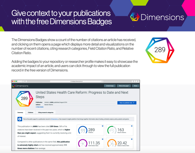 Dimensions Badges: Easily Monitor Your Academic Impact | Dimensions