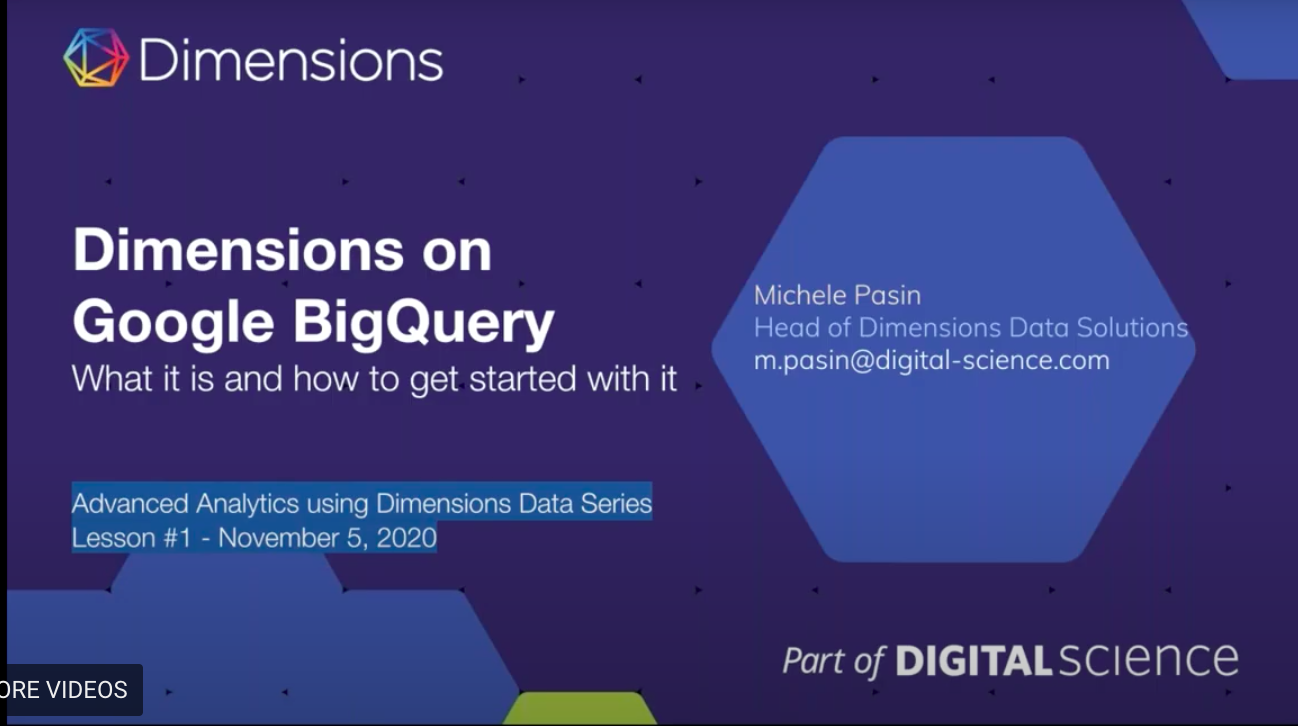 Dimensions on Google BigQuery - how to get started? | Dimensions
